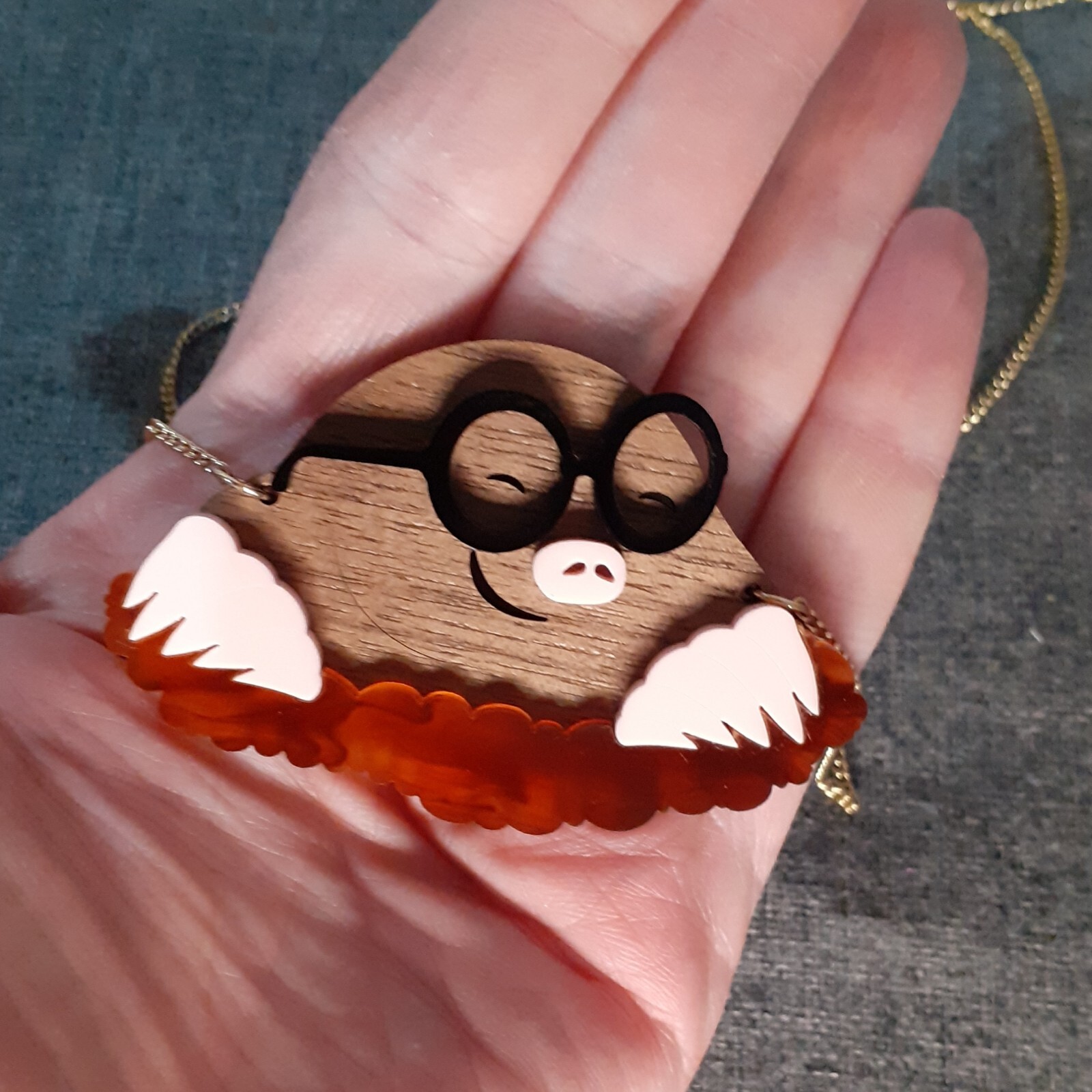 Tatty Devine Statement Acrylic & Wood Mole Necklace R… - Gem