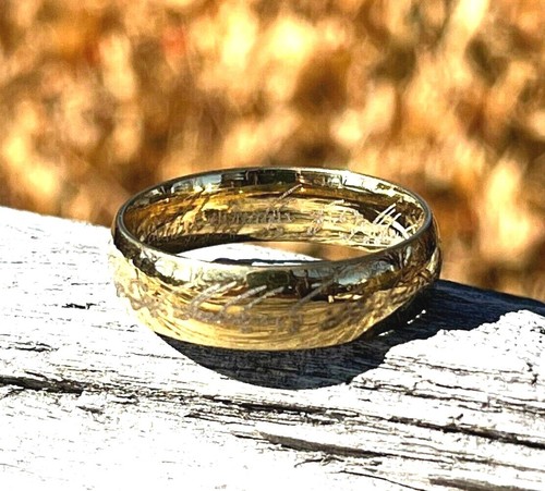 Gold Lord of the Rings LOTR The One Ring Hobbit Elvish Steel Alloy ...