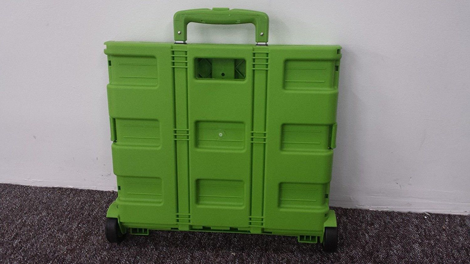 HEAVY DUTY LARGE GREEN FOLDING BOOT SHOPPING CART TROLLEY CRATE 40KG ...