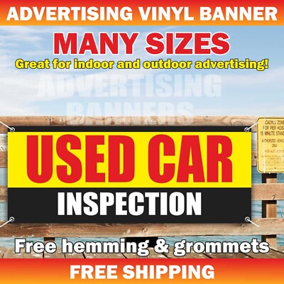 USED CAR INSPECTION Advertising Banner Vinyl Sign Smog Check EMISSIONS ...