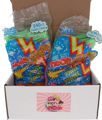 Albert's Neon Lasers Straws Pixy Power Powder Candy Pack of 2 (total ...