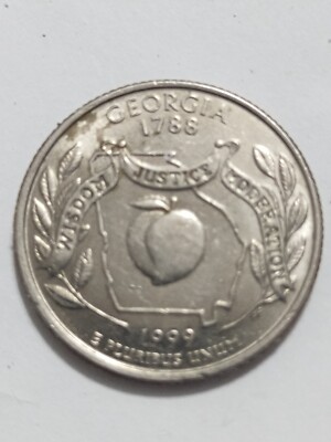 Rare 1999 D Georgia Error Quarter Strikerhrough On Obverse | eBay