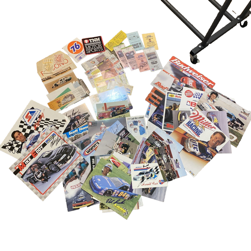 Lot Of NASCAR Memorabilia Vintage Stickers Stubs Pictures Signed ...