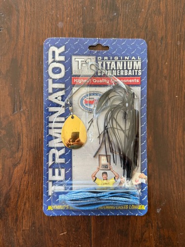 Terminator Titanium Night Spinnerbait T1 3/8 oz black RARE New on card ...