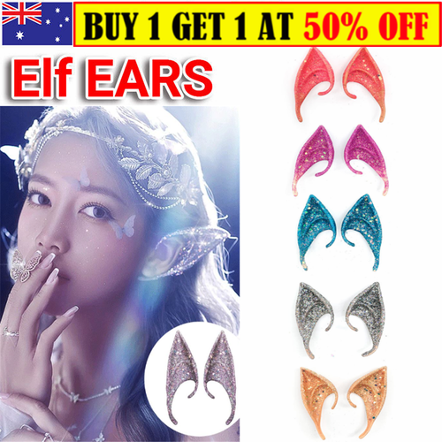 2PCS Rubber Elf Ears Fairy Elven Pixie Hobbit Demon Halloween Costume ...