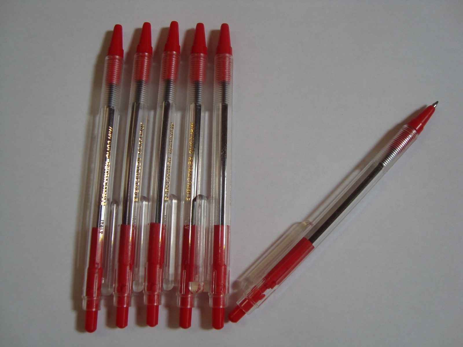 30 Red Ball Point Click Style Writing Pens School Office | eBay UK