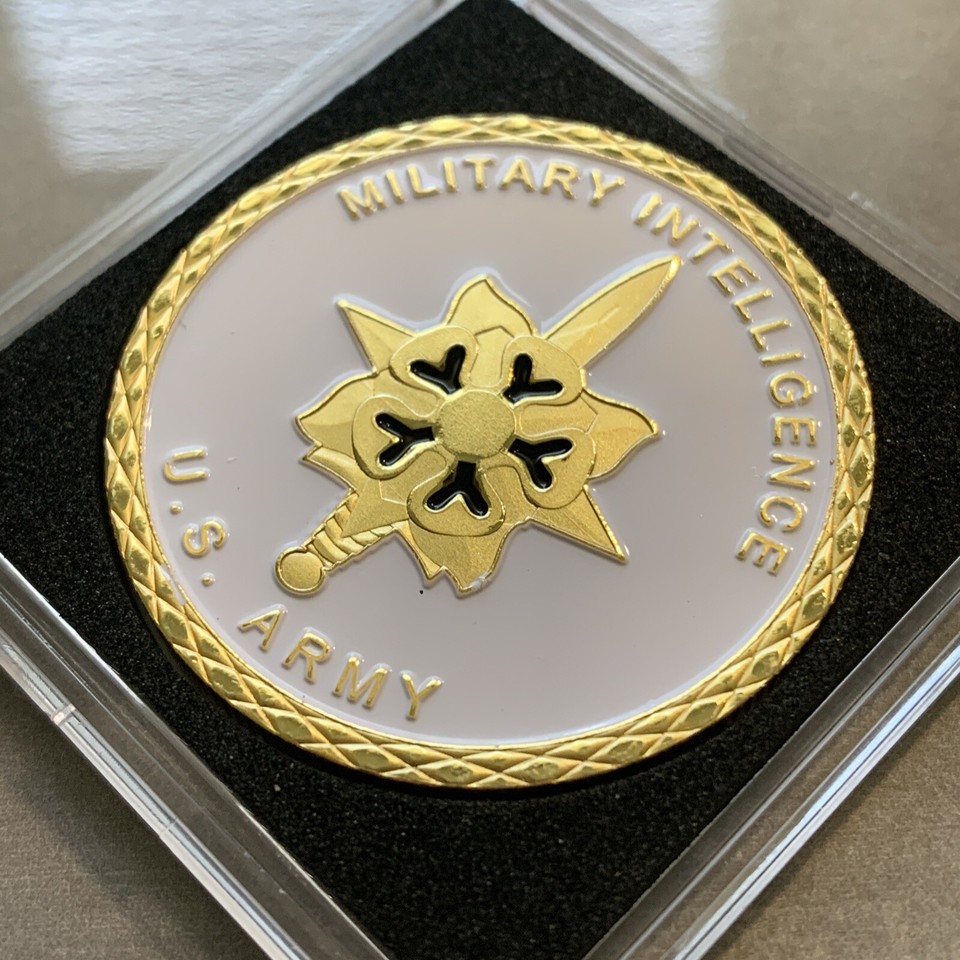 US Army MILITARY INTELLIGENCE Challenge Coin w Case | eBay