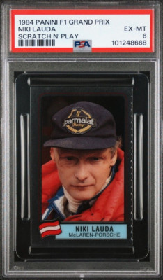 1984 Panini F1 Grand Prix Scratch N Play Niki Lauda F1 Racing Card PSA ...