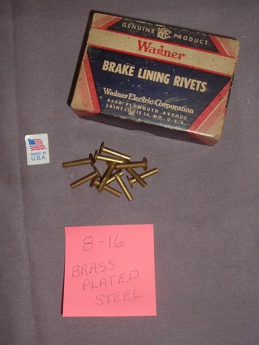 8-16 BRAKE SHOE LINING/CLUTCH RIVETS (NOS) LOT of 11 EACH - BRASS ...