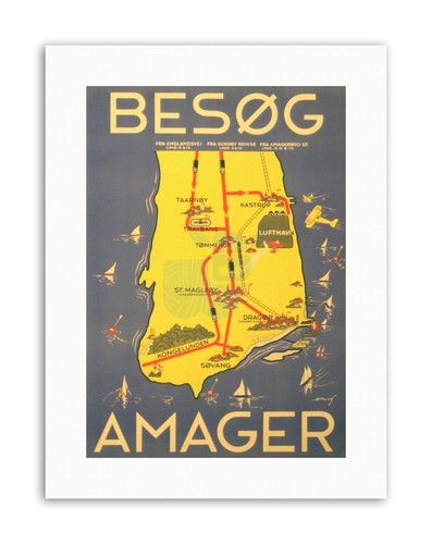 AMAGER DENMARK COASTAL COPENHAGEN BOAT SEA AIRPORT Poster Canvas art ...