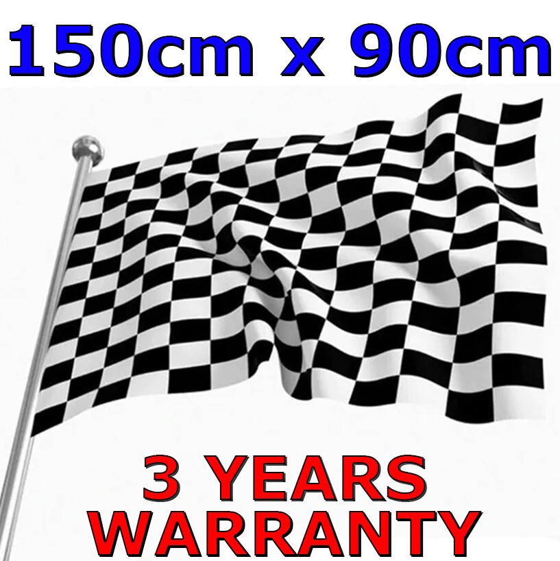 Large Checkered Flag Black and White Chequered Flag Motor Racing Grand ...