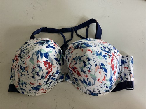 Cacique Boost Plunge Bra Front Closure Floral Black Triangle Back ...