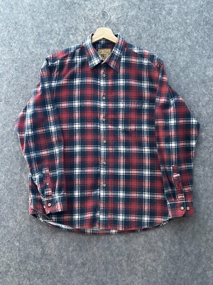 PG Field Shirt L Red Tartan Check Flannel Cotton Country Classic ...