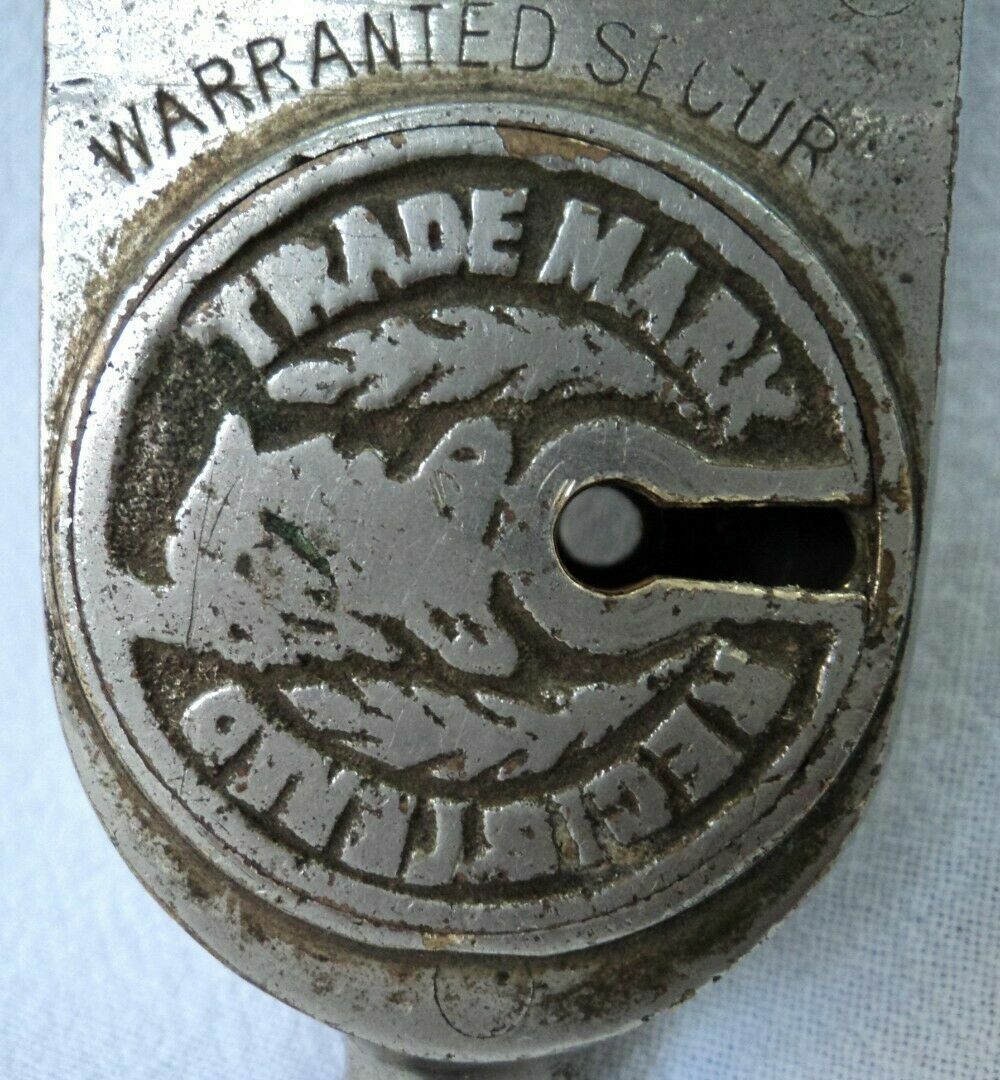 VINTAGE PADLOCK 2 LEVER PAT 5176 WARRANTED SECURE REGISTERED TRADEMARK ...