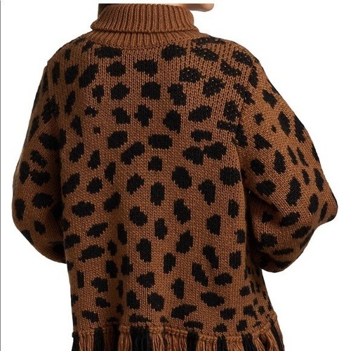 Farm Rio Leopard Fringe Sweater - Size M | eBay