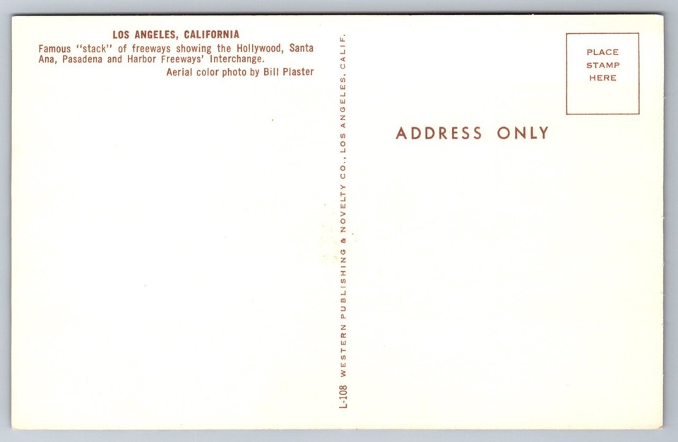 Postcard Famous "Stack Of Freeways" in Los Angeles California USA ...