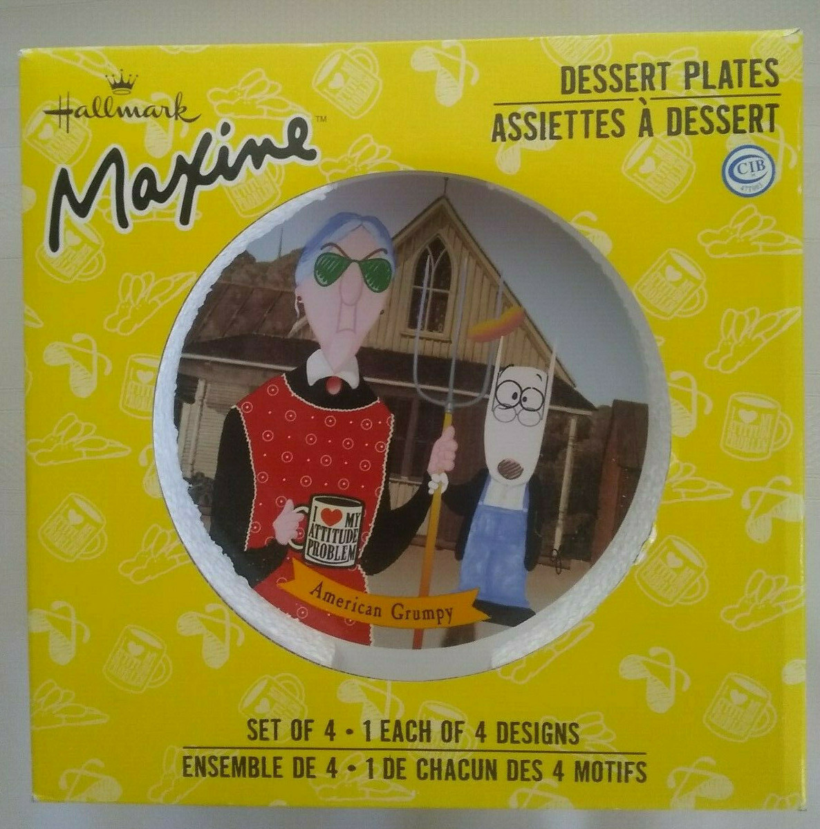 Hallmark Maxine Dessert Plates 4 Ceramic Different Designs Micro/Washer ...
