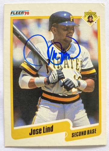 JOSE LIND SIGNED IP 1990 FLEER #474 3rd YEAR PITTSBURGH PIRATES AUTO | eBay