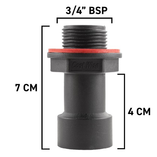 3/4" BSP Male-Female Threaded Extender with Washer, 4cm Extension Tube ...