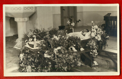 Antique post mortem MAN in casket Vintage funeral photo postcard 247 | eBay