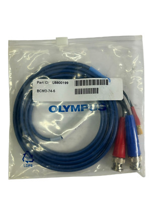 Olympus BCMD-74-6 Dual-Element Transducer Cable Blue BNC for Ultrasonic ...