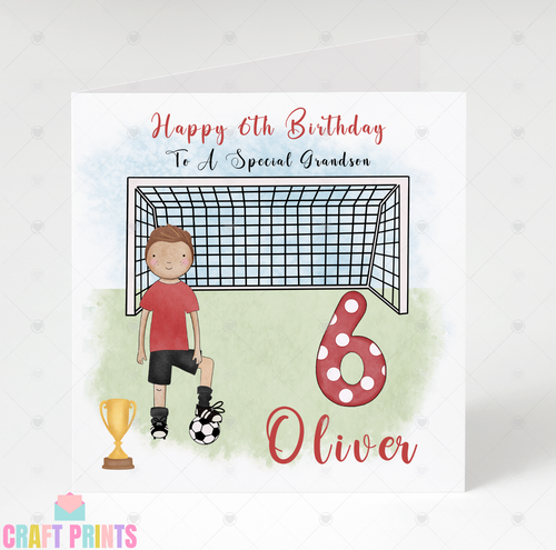 Personalised Football Birthday Card Boys Son Grandson Nephew Any Age ...