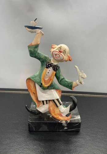 Vintage Fontanini Clown Waiter On Genuine Carrara Marble Base Made In ...