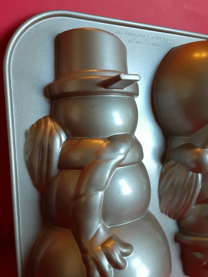 Williams Sonoma 3D Snowman Cake Pan Nordic Ware Non-stick Cast Aluminum ...
