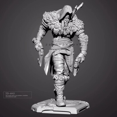 1/24 resin figures model Fantasy Stone Axe Veteran unassembled ...