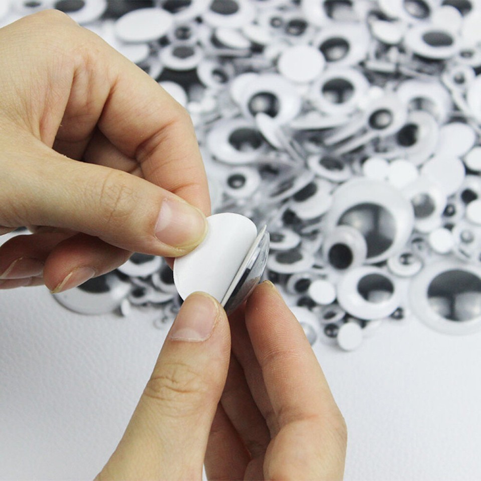 100 Pcs Plastic Eye Sticker Wobbly Eyes Wiggle Eyes Paste On Eyes ...