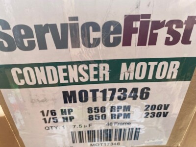 Trane MOT17346 Motor 200/230V1Ph 1/6-1/5Hp 850Rpm | eBay