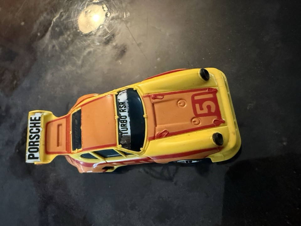 Vtg AURORA AFX Porsche 934 Turbo RSR #51 Yellow Orange Red HO Slot Car ...