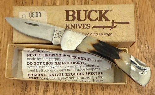 VINTAGE BUCK 505 STAG KNIGHT KNIFE NEVER USED IN BOX D19 | eBay