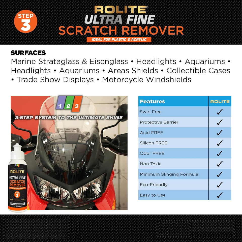 Ultra Fine Scratch Remover for Plastic & Acrylic Surfaces Including ...
