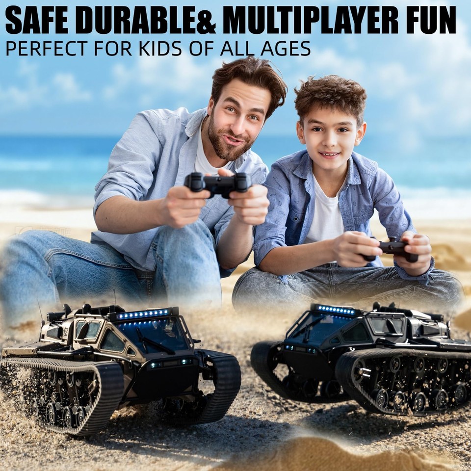 1:12 Scale Remote Control Car Military Crawler Off-Road RC Tank with ...