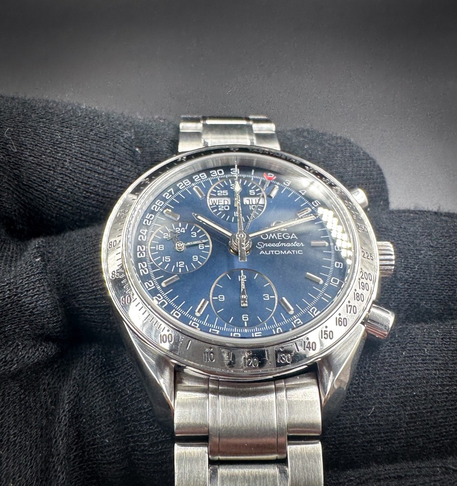 Omega Speedmaster Day-Date Triple Calendar 3523.80 Blue Dial 39mm w ...