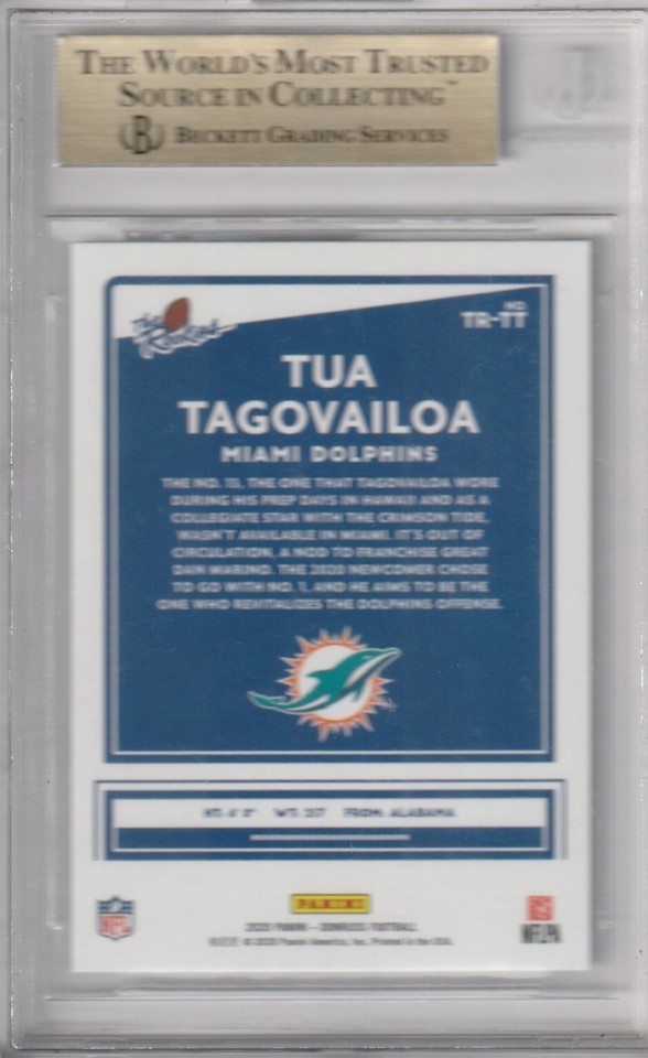 BGS 9.5 GEM MINT - Tua Tagovailoa 2020 Panini Donruss The Rookies Miami ...