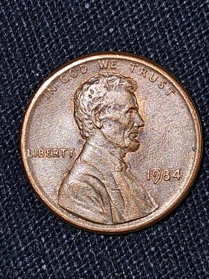 1984 Penny Errors No Mint Mark, Letters on Rim, Front & Back Marks on ...
