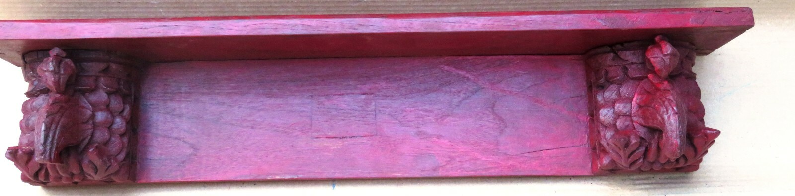 Reclaimed Wall Lintel Shelf Rack storage Architect salvage Carved Wood ...