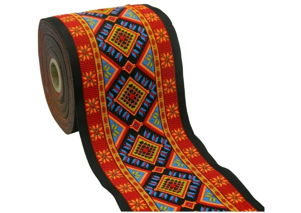 ~10yds EMBROIDERED RIBBON TRIM* 3.93Inch Aztec-Ethnic (100996) | eBay