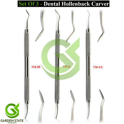 Dental Hollenback Carvers Set #1/2 #3 #3S Wax Carving Amalgam ...