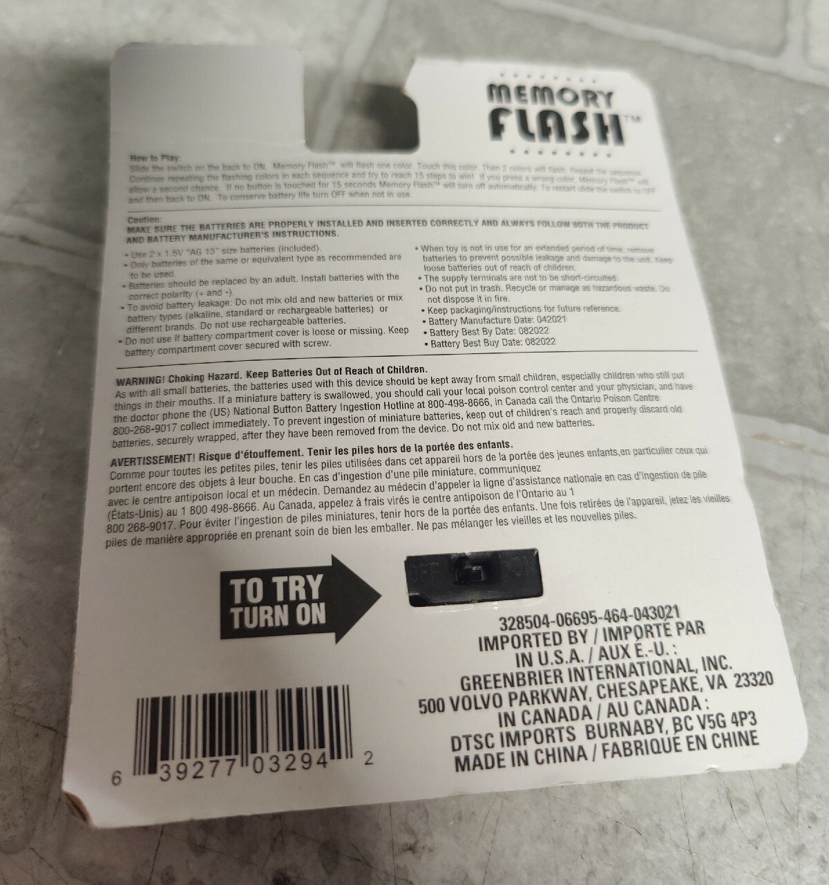 Memory Flash Game Ages 3 Batteries Included Ships4free for sale online ...