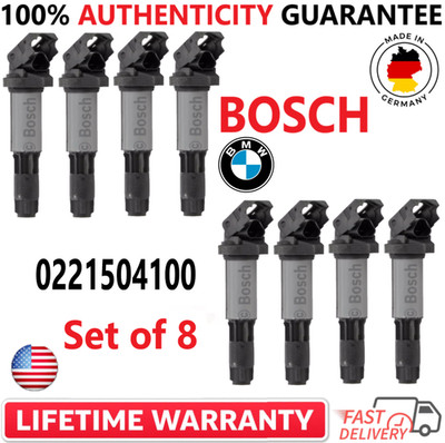 x8 OEM BOSCH BMW Ignition Coils For 2001-2010 BMW I4 I6 V8 V12 ...