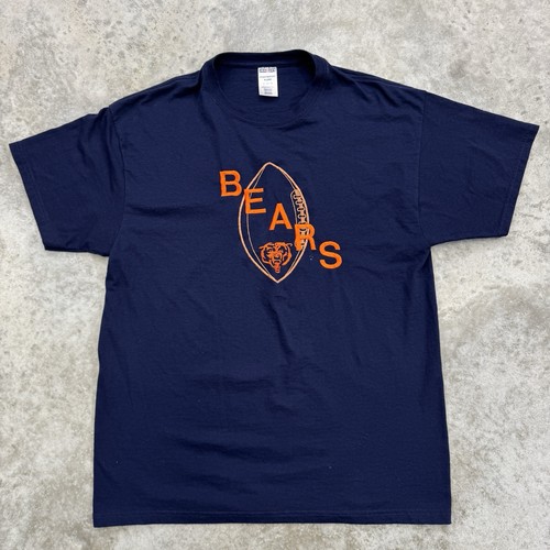 Vintage Chicago Bears T Shirt Mens XL Blue Embroidered Logo 90s NFL ...