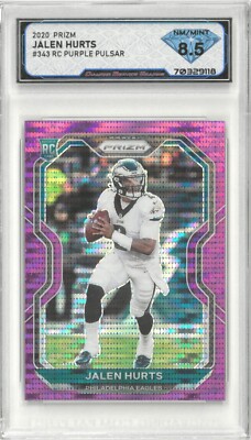 2020 Panini Prizm JALEN HURTS #343 Purple Pulsar Rookie RC 💎 DSG 8.5 NM ...