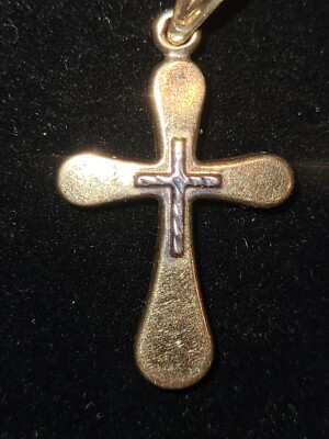 10k Gold Cross, 10k Double Sided Cross, Simple Gold Cross Double Sided ...