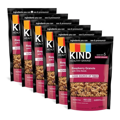 KIND HEALTHY GRAINS Granola Healthy Snack Raspberry Granola with Chia ...
