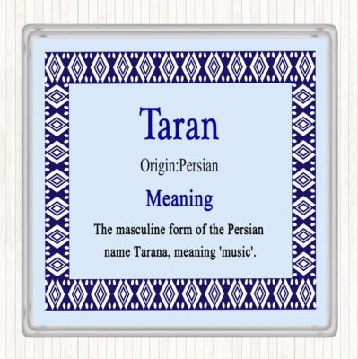 Taran Name Meaning Drinks Mat Coaster Blue | eBay UK
