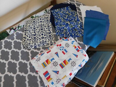 Vintage Quilt Block Lot Sailor Jacobean Bird Green Blue Flowers | eBay