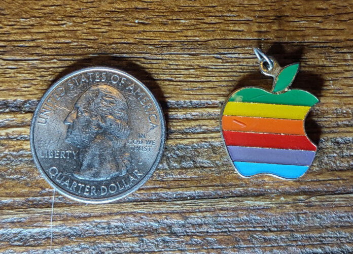 Miniature Rainbow Apple Computer Pendant from the 1980s | eBay
